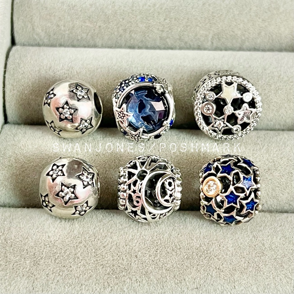 6 Pandora Celestial Charms - Gem
